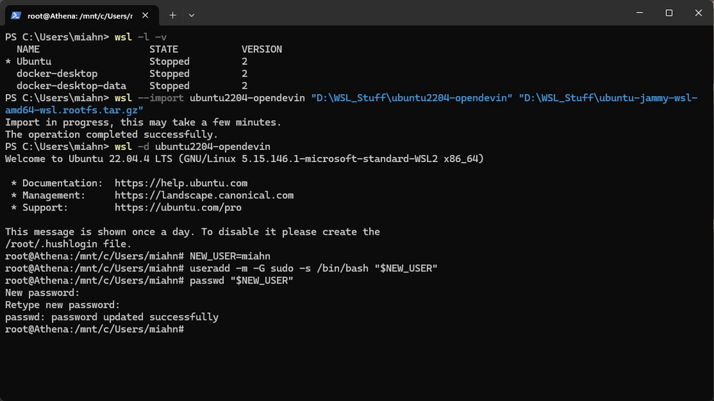 Installing Multiple Copies of Ubuntu in Windows WSL