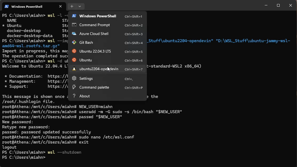 Installing Multiple Copies of Ubuntu in Windows WSL